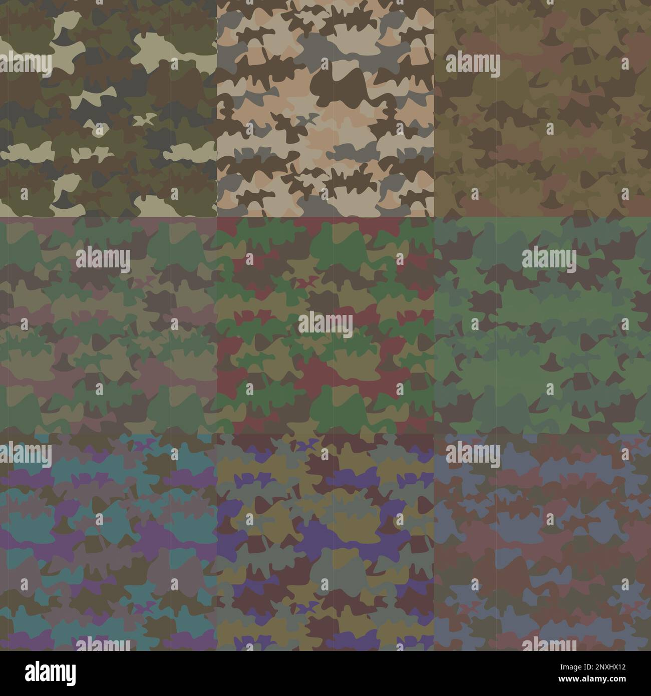 Woodland Camouflage Seamless Pattern Set Stock Vector Image & Art - Alamy