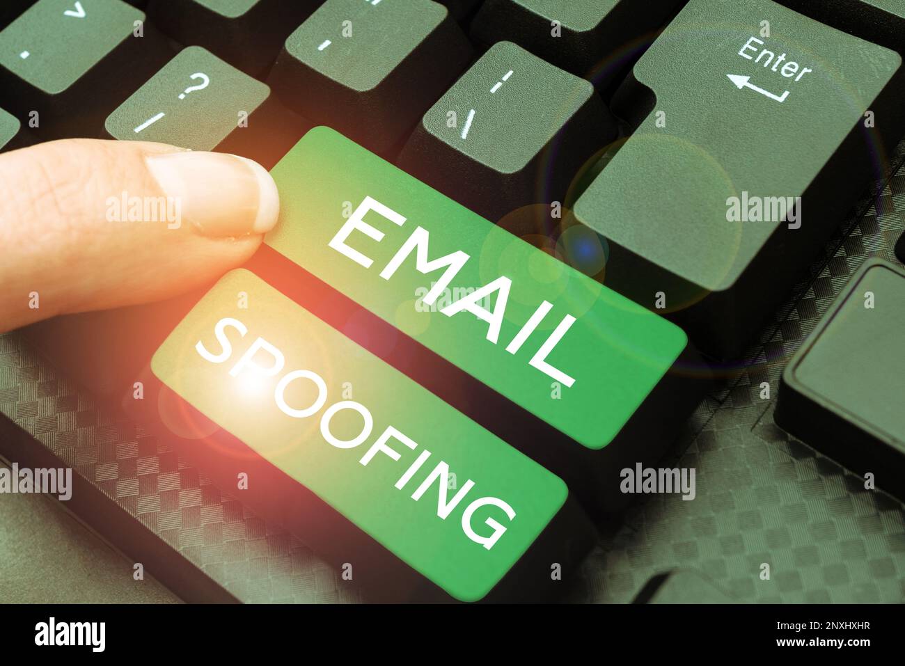 Handwriting text Email Spoofing. Conceptual photo secure the access and ...