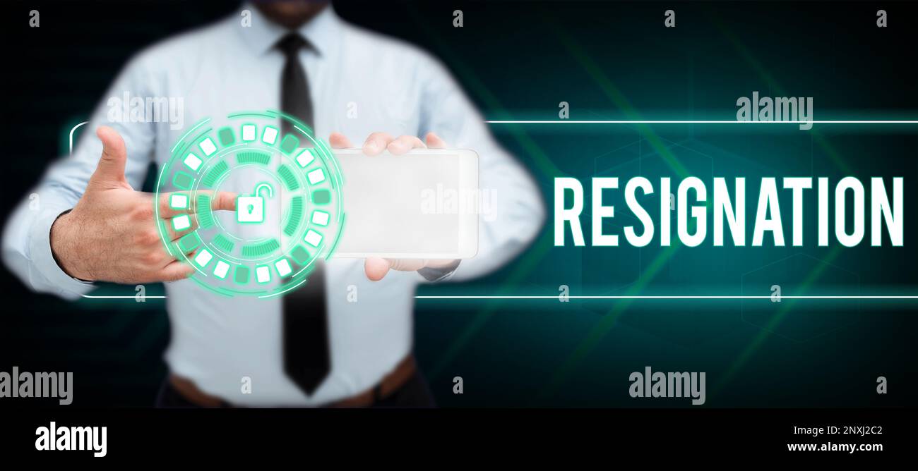 Inspiration showing sign Resignation. Concept meaning act of giving up ...