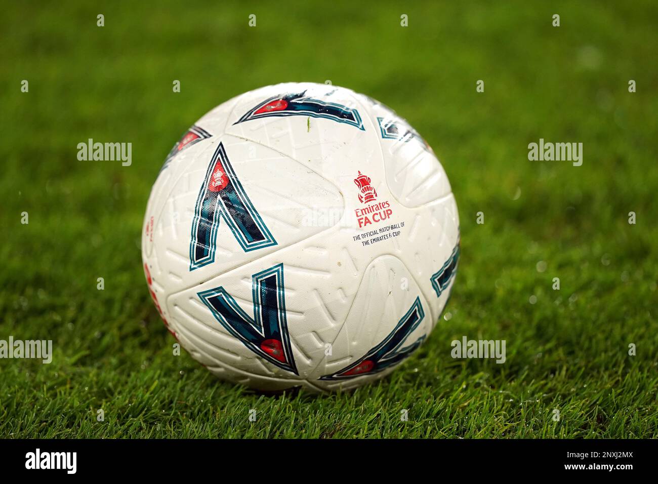 General view of the official match day ball before the Emirates FA Cup ...
