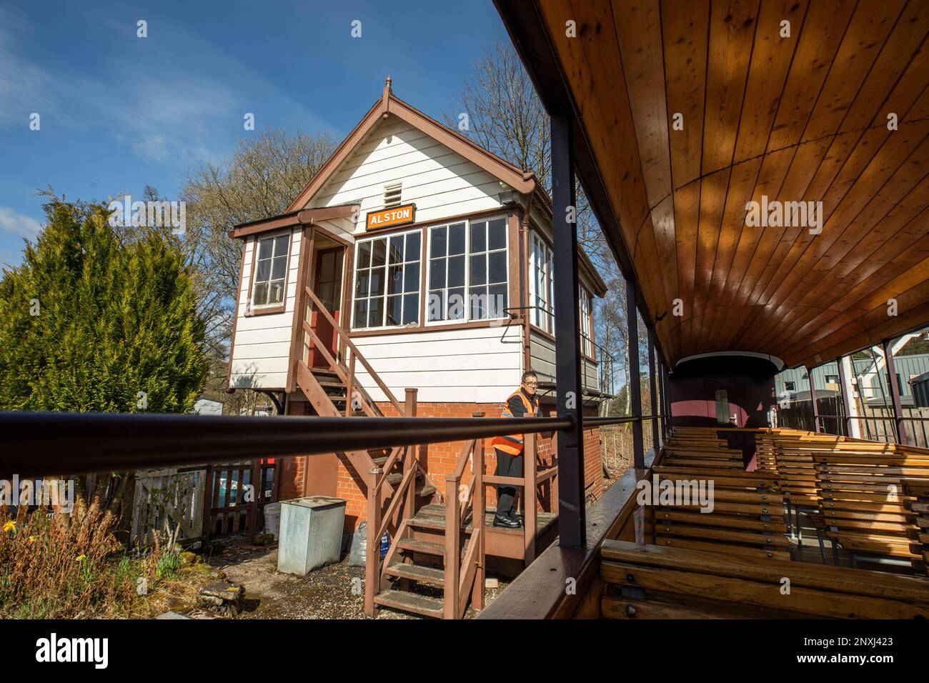 South Tynedale narrow gauge Heritage Railway Alston Cumbria Stock Photo ...