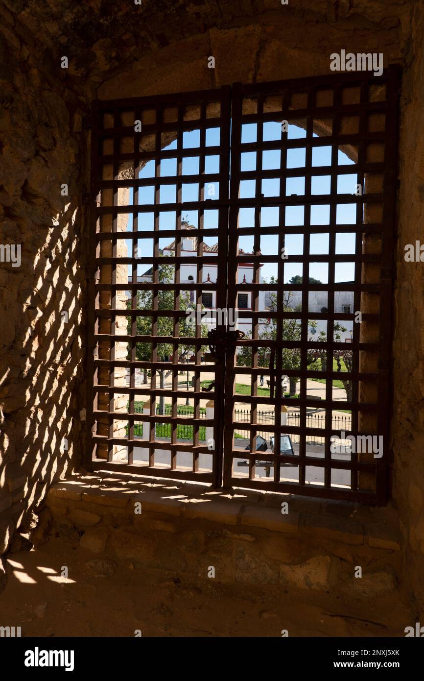 A window with iron bars in a castle Stock Photo - Alamy