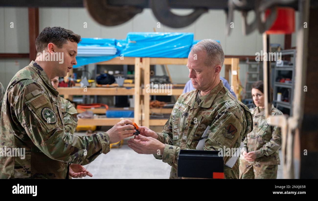U.S. Air Force Gen. Mark Kelly, commander of Air Combat Command, right ...