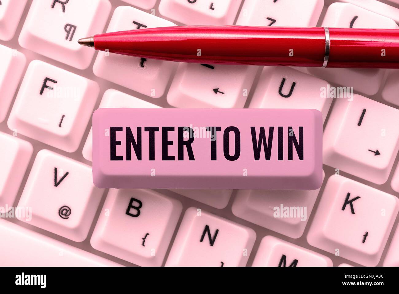 Hand writing sign Enter To Win. Concept meaning exchanging something ...