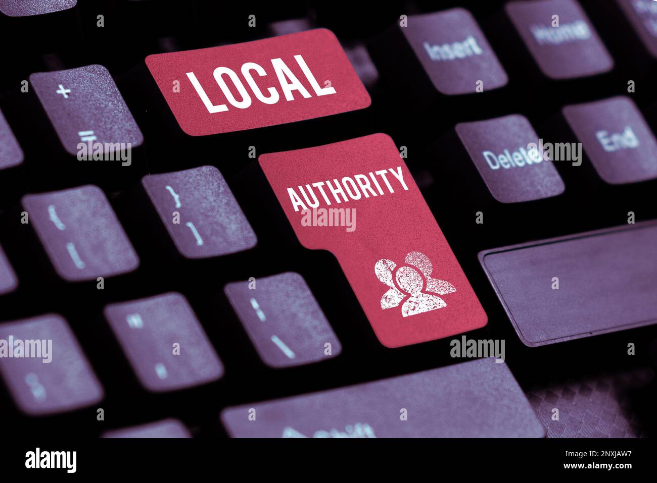Handwriting text Local Authority. Internet Concept the group of people ...