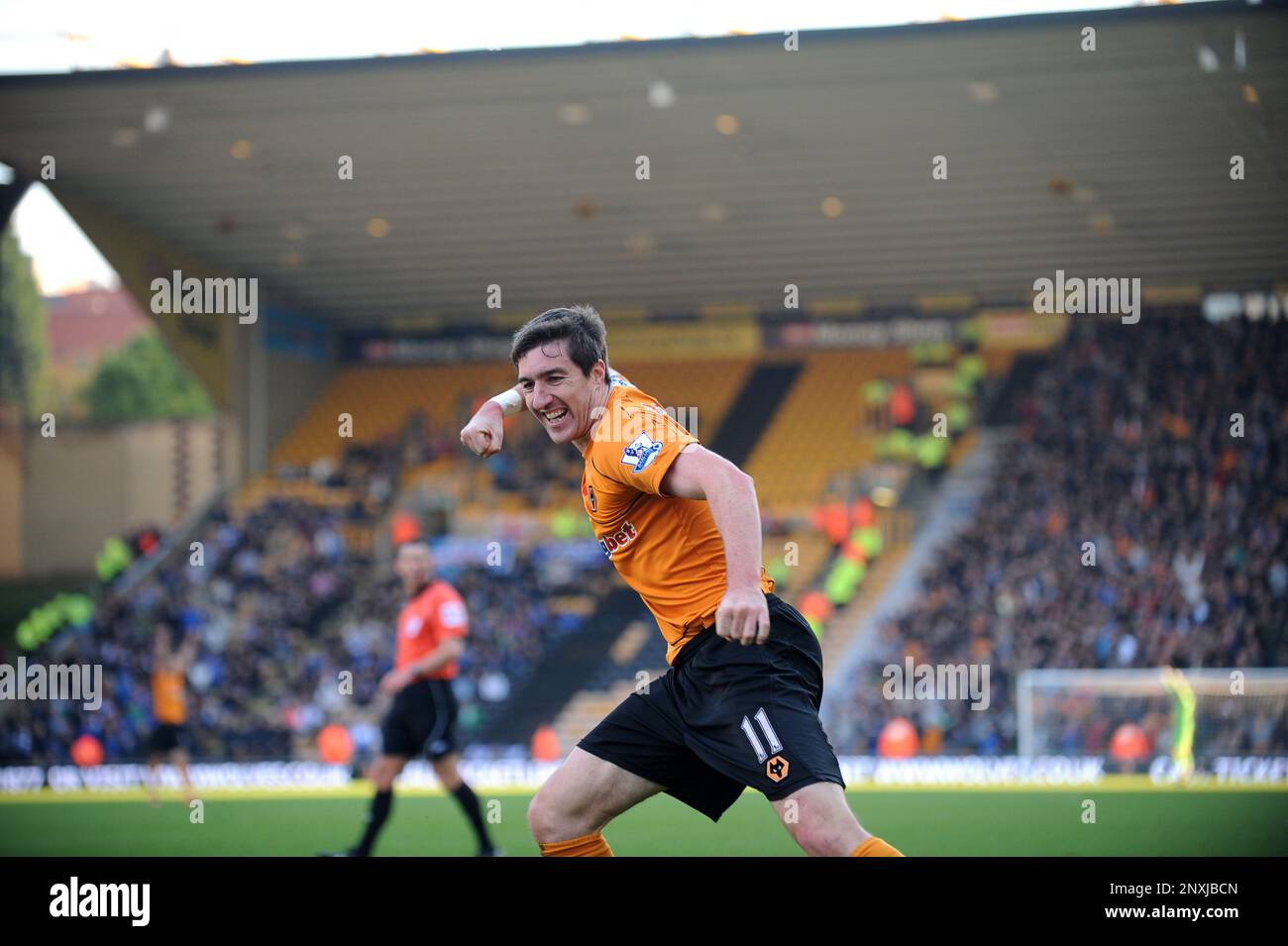 Stephen Ward of Wolves celebrates after scoring a goal to make it 3-1 ...