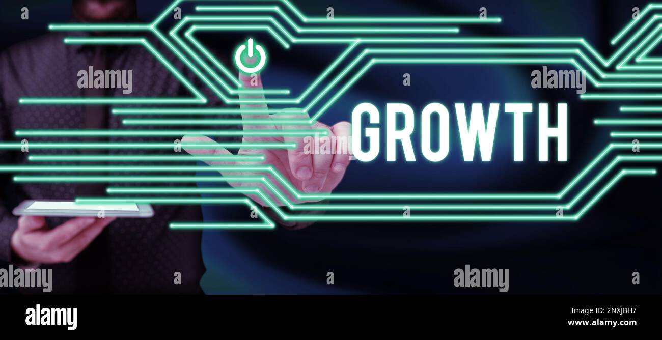 Inspiration showing sign Growth. Word for process of increasing in size ...