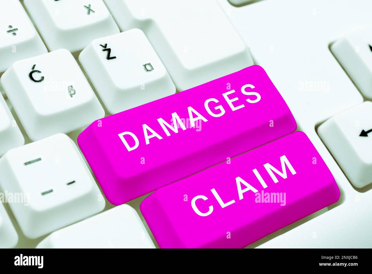 Writing displaying text Damages Claim. Word Written on Demand Compensation Litigate Insurance ...
