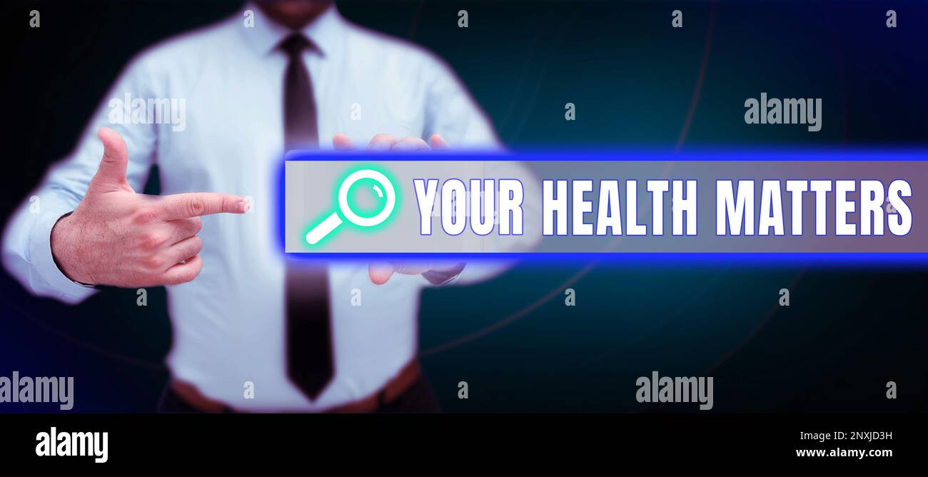 Hand writing sign Your Health Matters. Internet Concept good health is ...