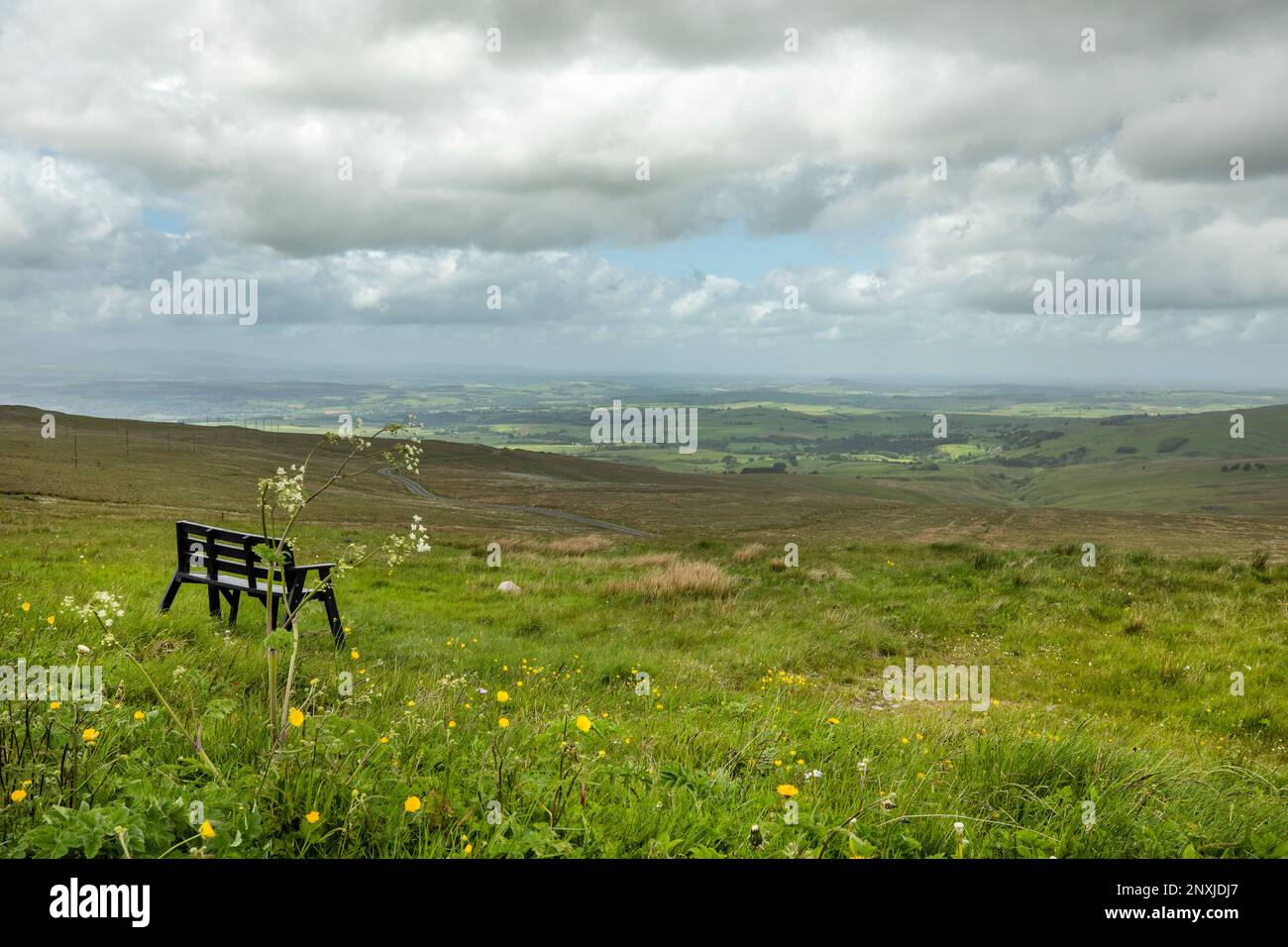 The view over the Eden Valley from Hartside Pass Summit, North Pennines ...