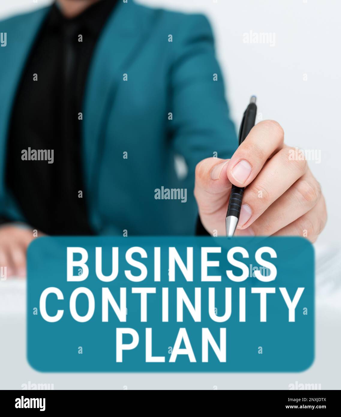 Text caption presenting Business Continuity Plan. Business showcase ...