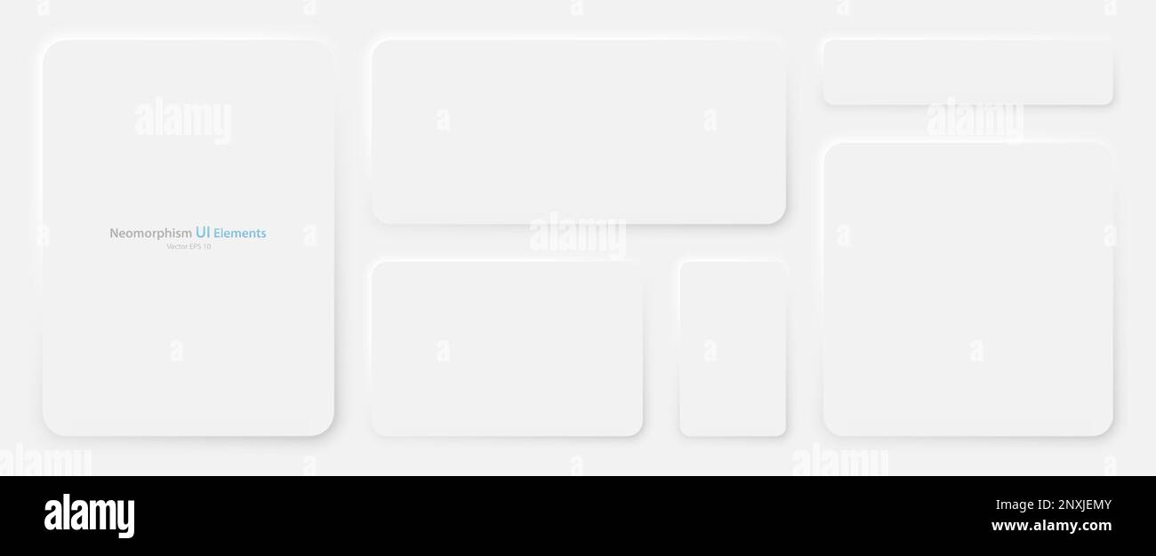 A set of banners in the neumorphism style on a white background Stock ...