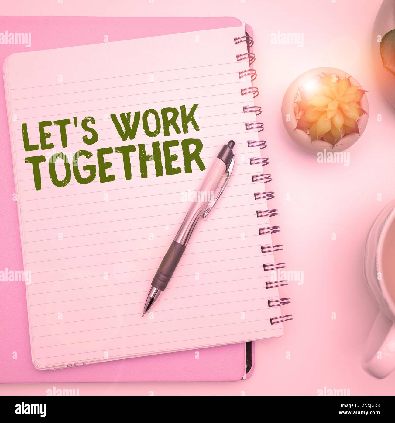 Conceptual display Let's Work Together. Business idea Unite and Join ...