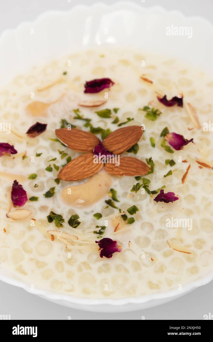 Indian Fasting Food Sabudana Kheer, Sagudana Khir Or Sago Seed Pudding ...