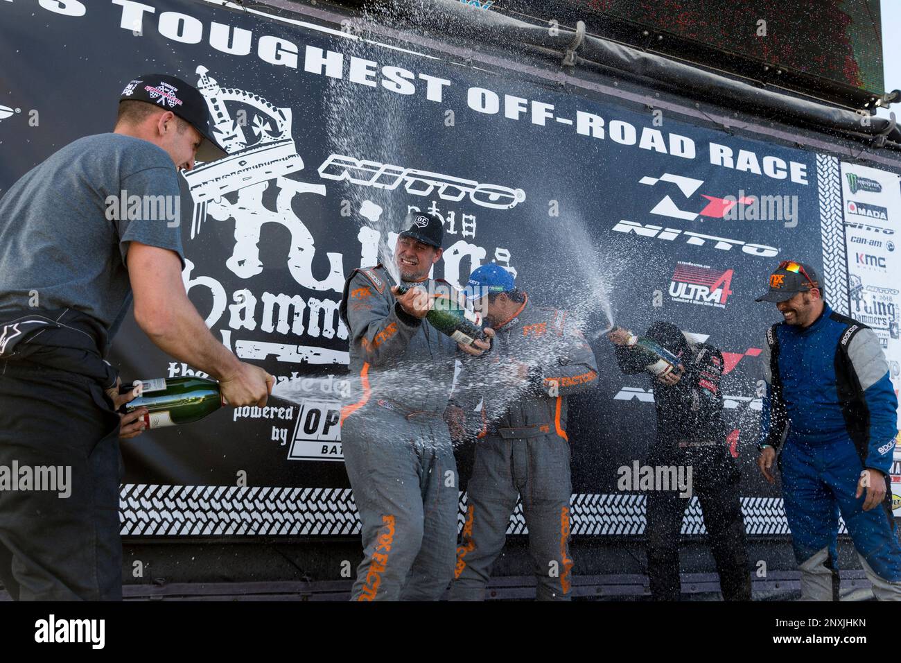 The podium finishers and their co-drivers of the Smitty Built Everyman ...