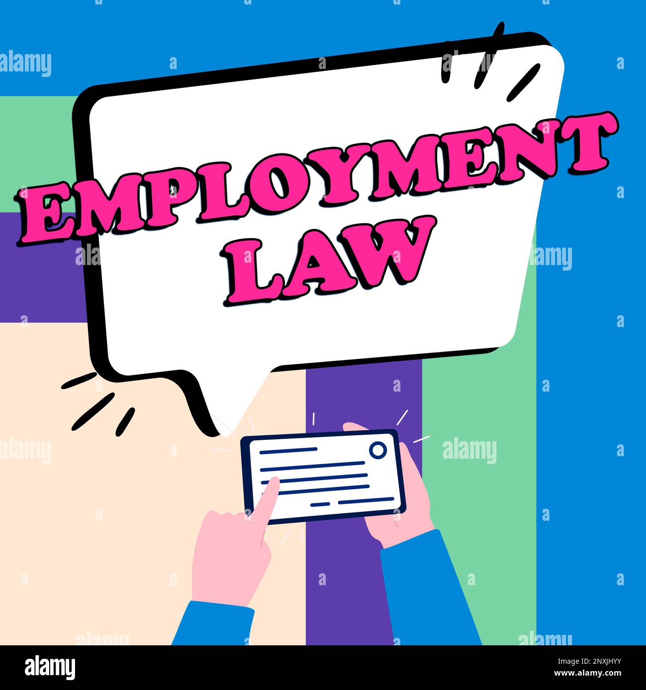 Hand writing sign Employment Law. Business idea deals with legal rights ...