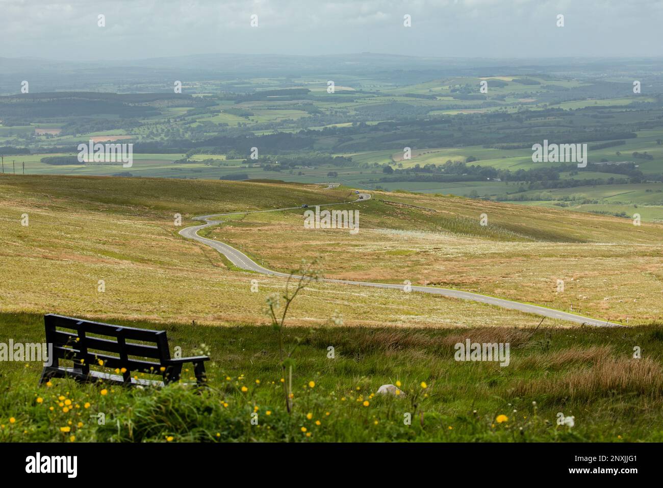 The view over the Eden Valley from Hartside Pass Summit, North Pennines ...