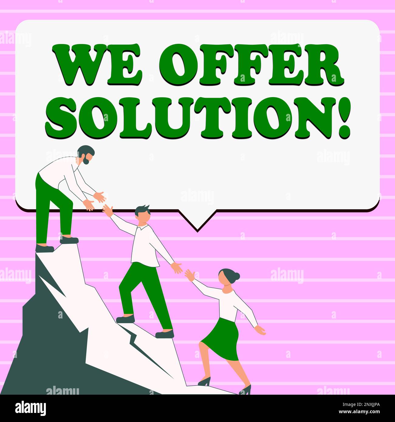 Conceptual caption We Offer Solution. Business idea give means of solving problem or dealing ...