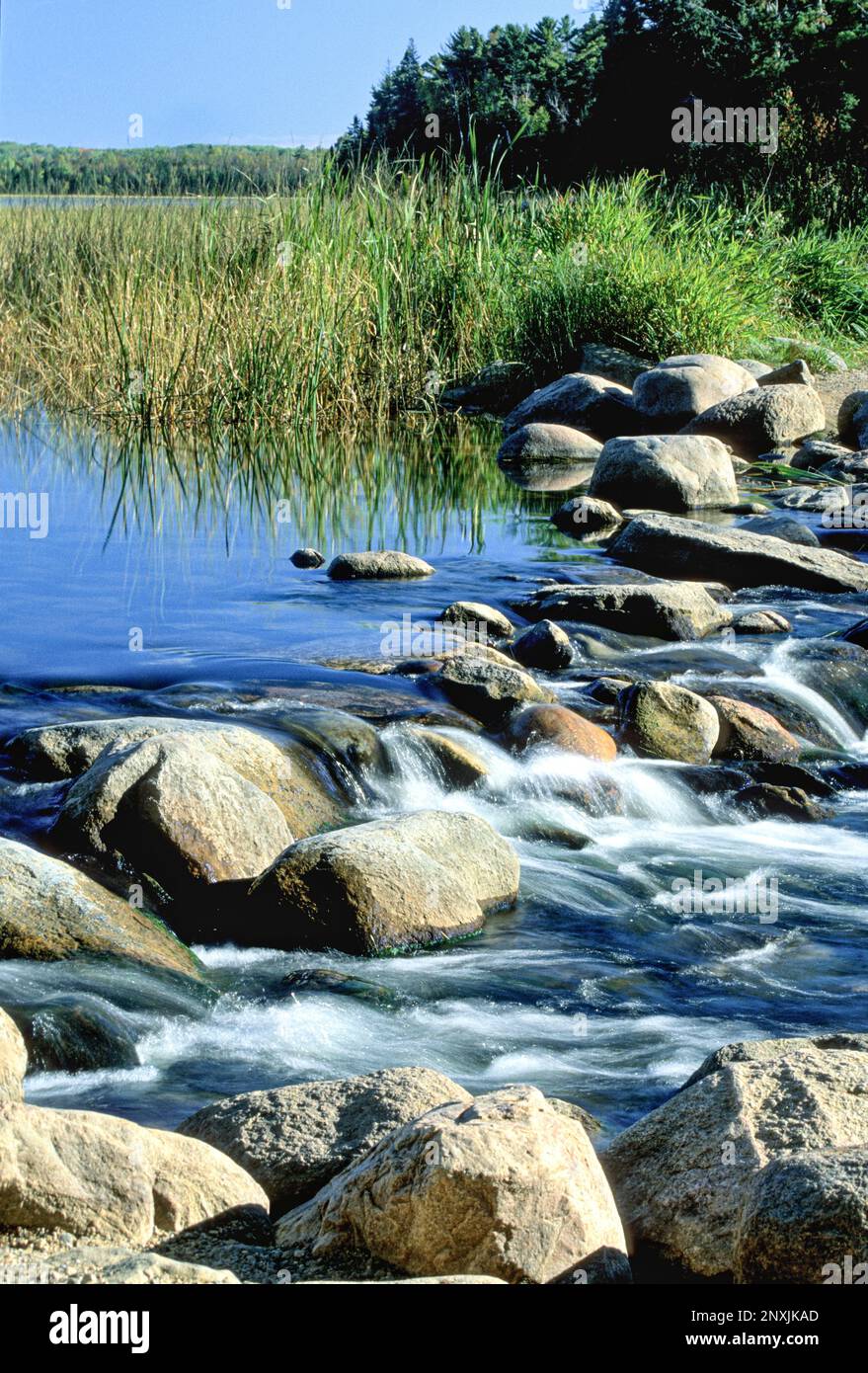 The Mississippi River starts with water flowing over small boulders out ...