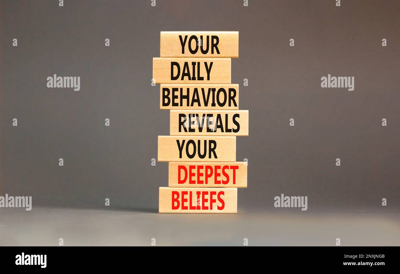 Behavior symbol. Concept words Your daily behavior reveals your deepest ...