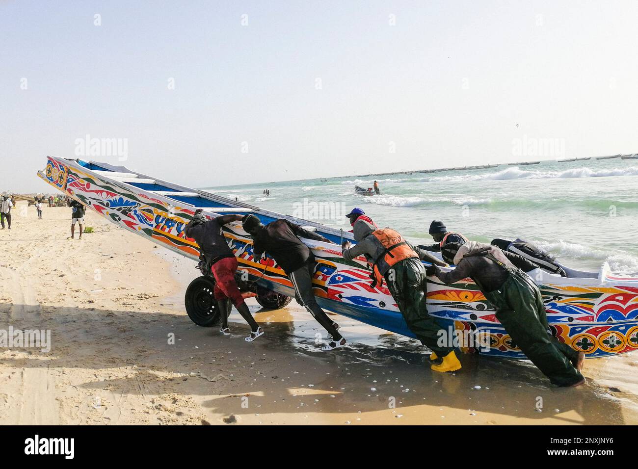 Mauritania, Nouakchott, fish market on the beach Stock Photo - Alamy