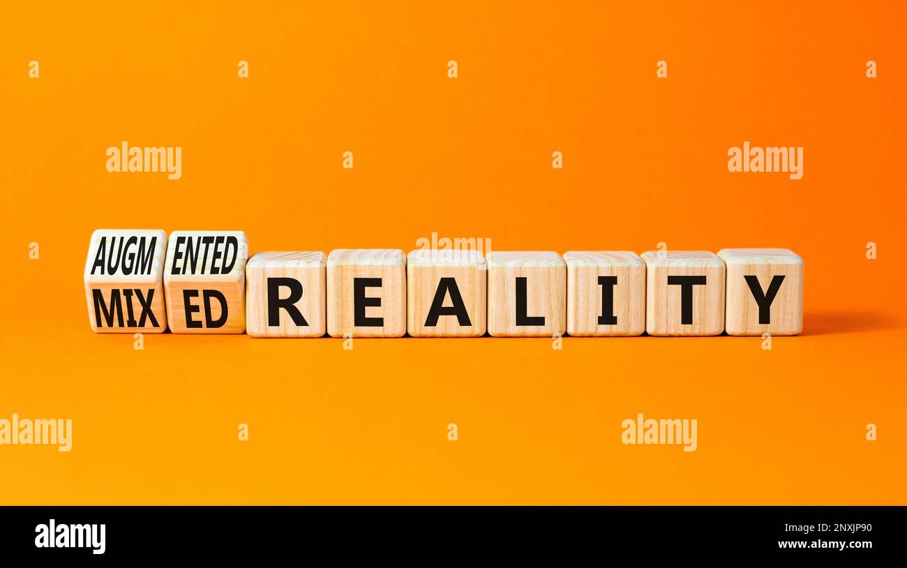 Augmented or mixed reality symbol. Concept words Augmented reality ...