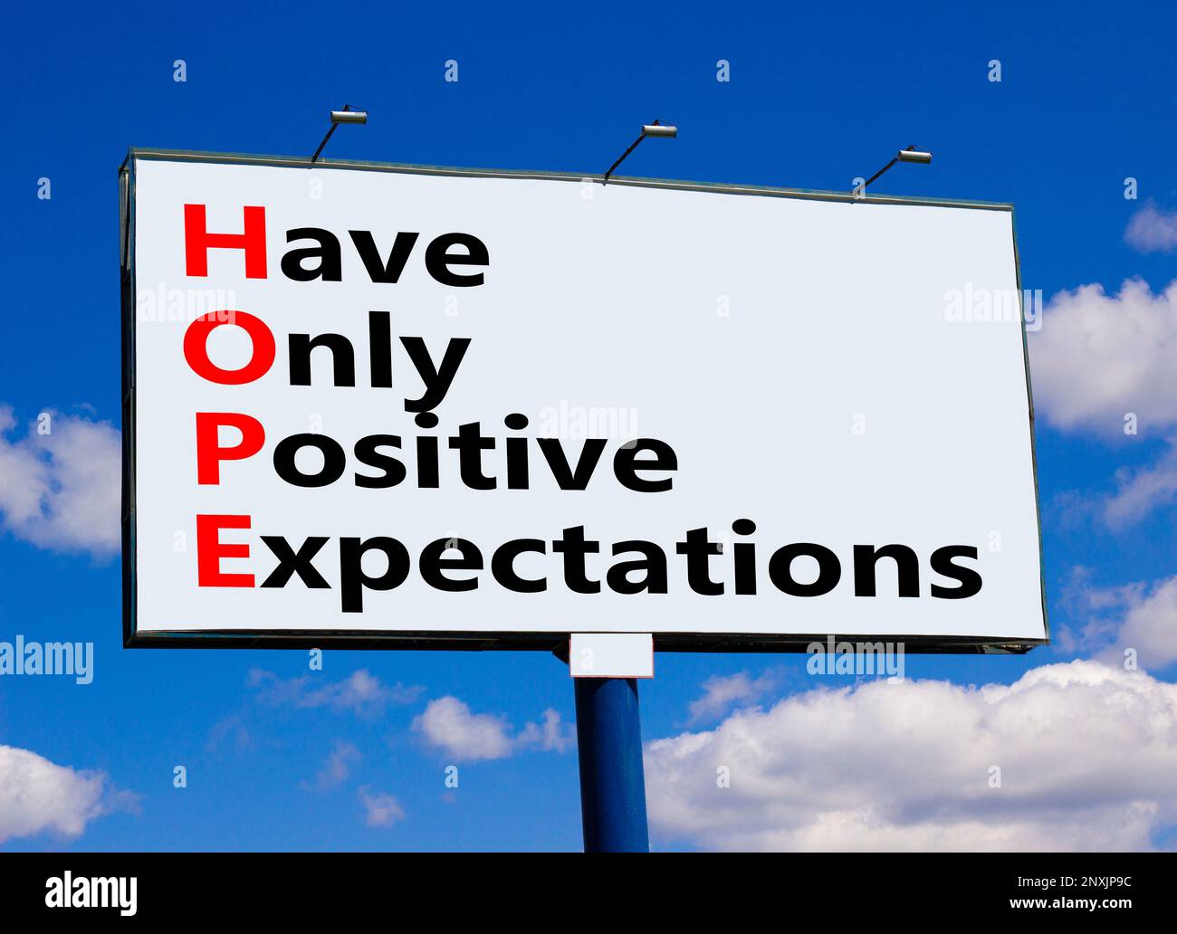 HOPE have only positive expectations symbol. Concept words HOPE have ...