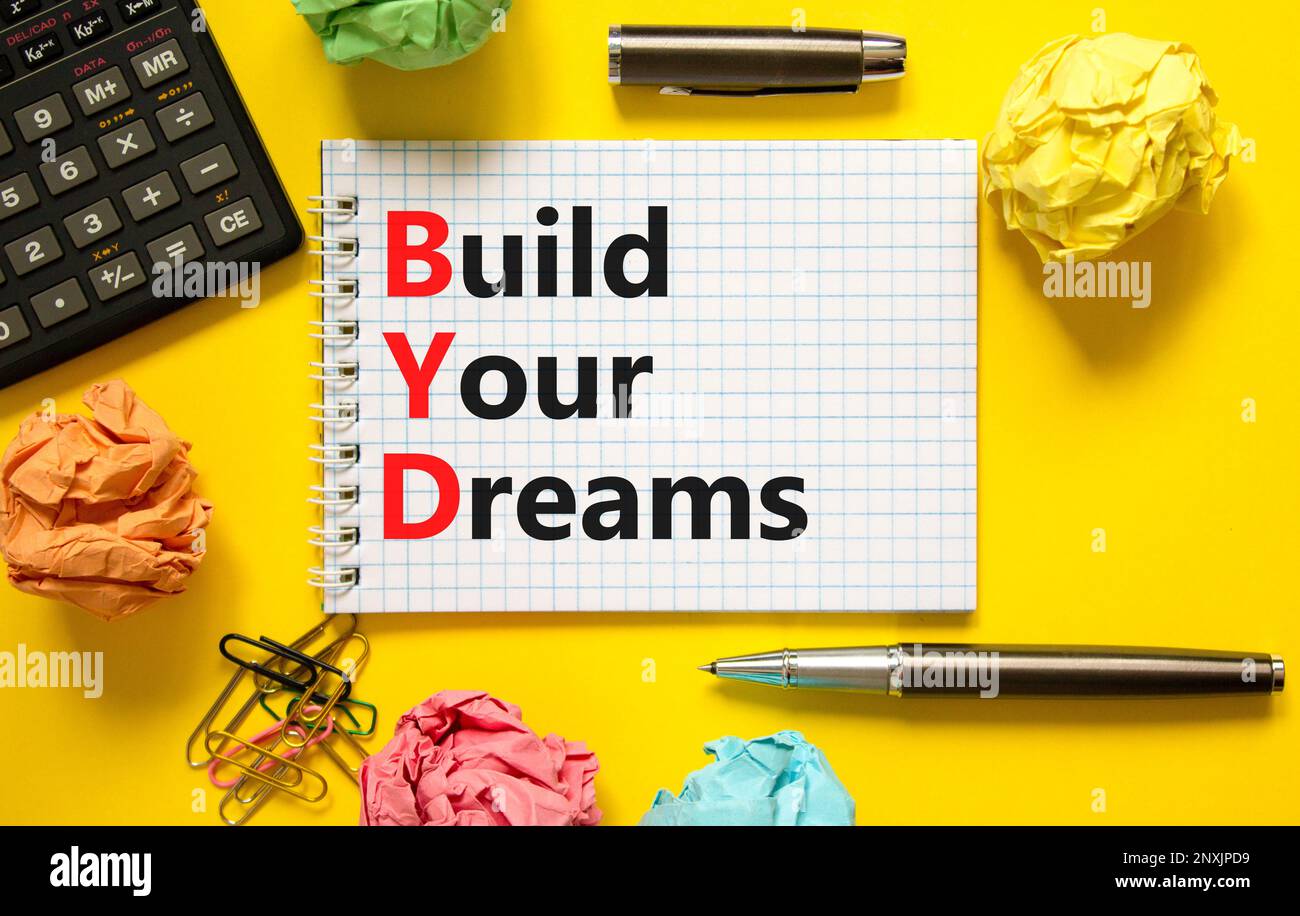 BYD build your dreams symbol. Concept words BYD build your dreams on ...