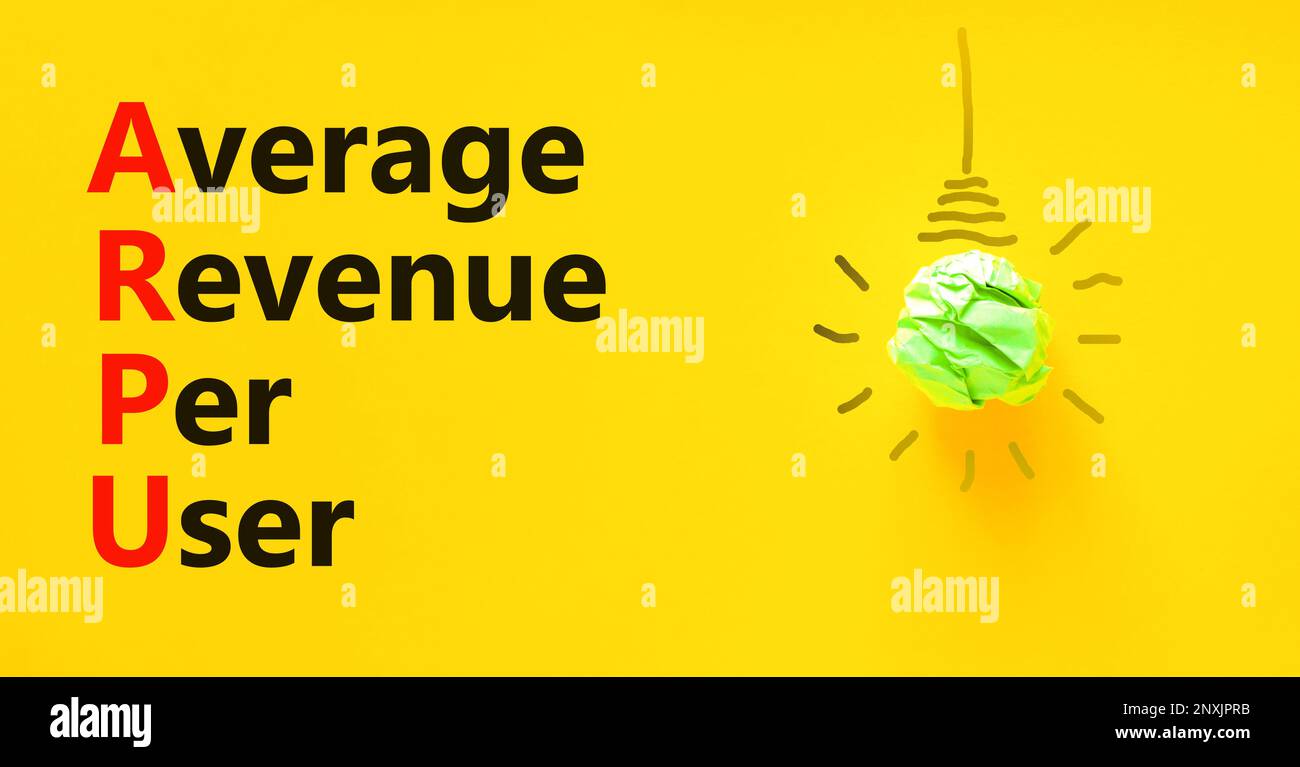 ARPU average revenue per user symbol. Concept words ARPU average ...
