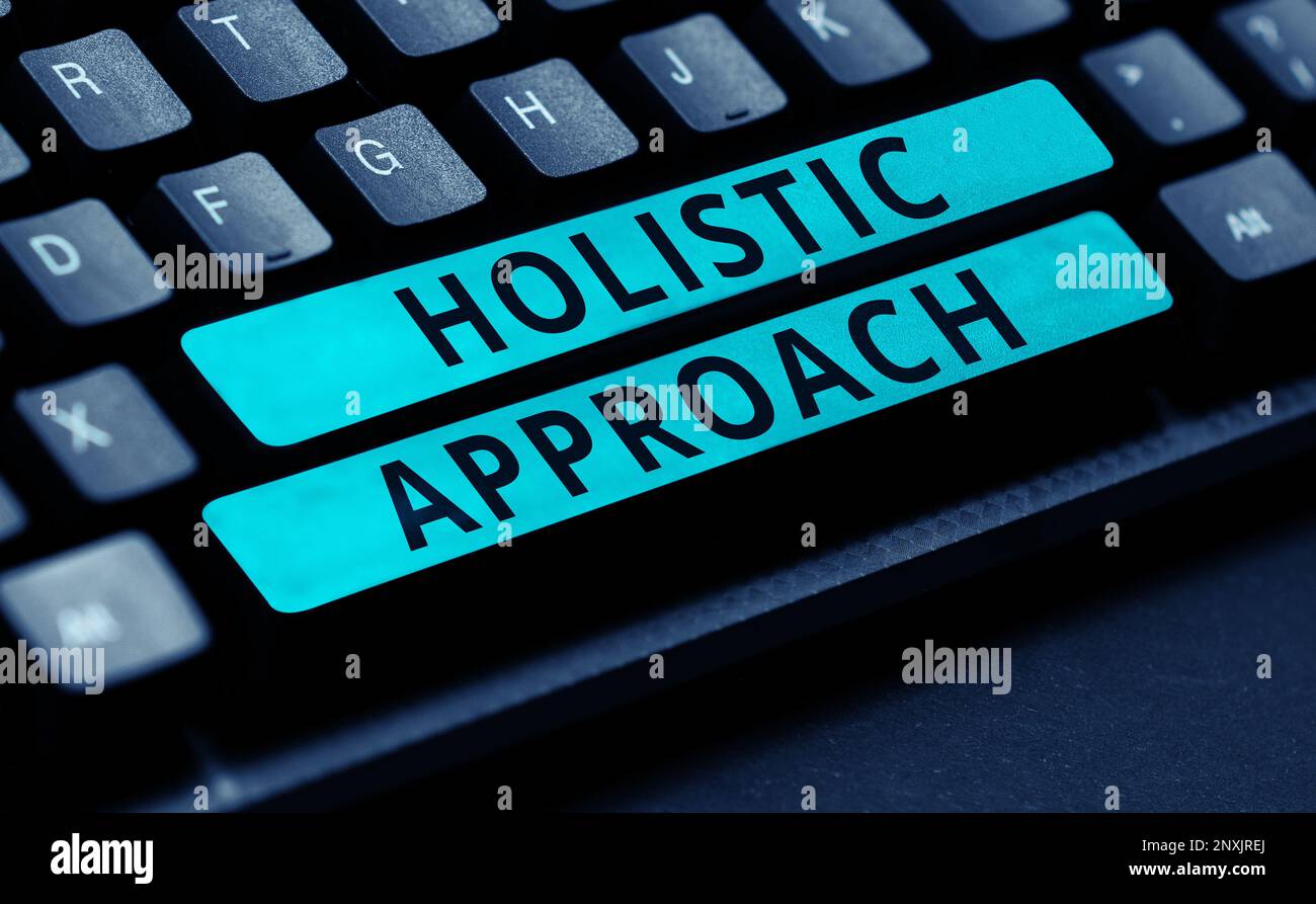 Text caption presenting Holistic Approach. Word Written on ...