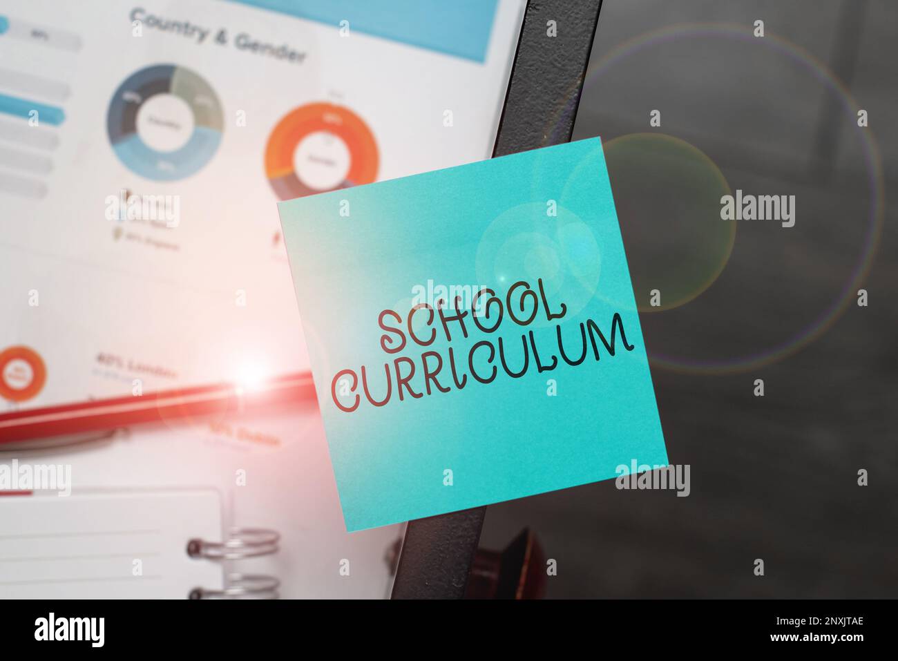 Sign displaying School Curriculum. Business showcase designed to ...