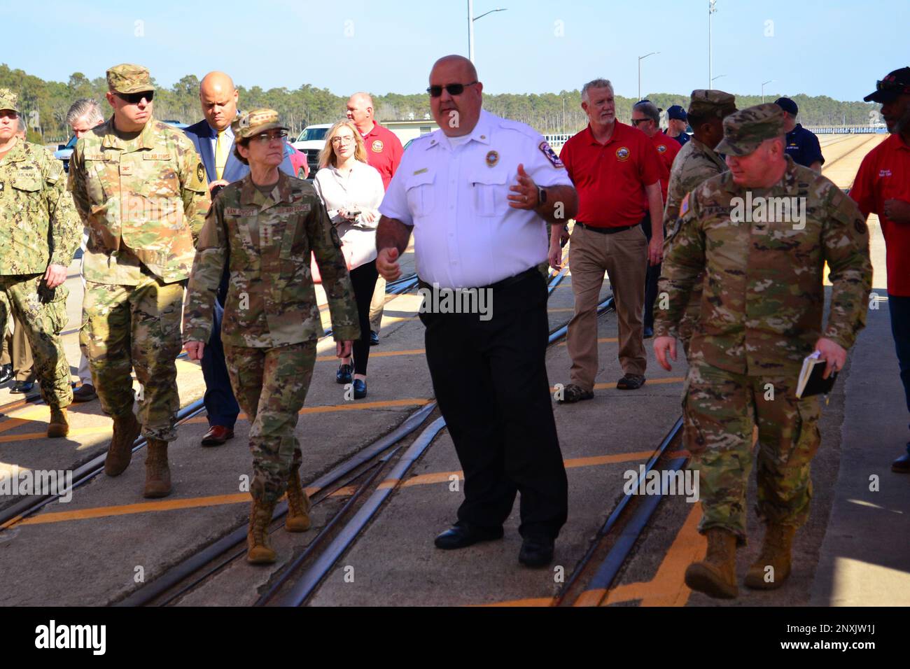 MOTSU Fire Chief Michael Scott briefs Gen. Van Ovost, U.S ...