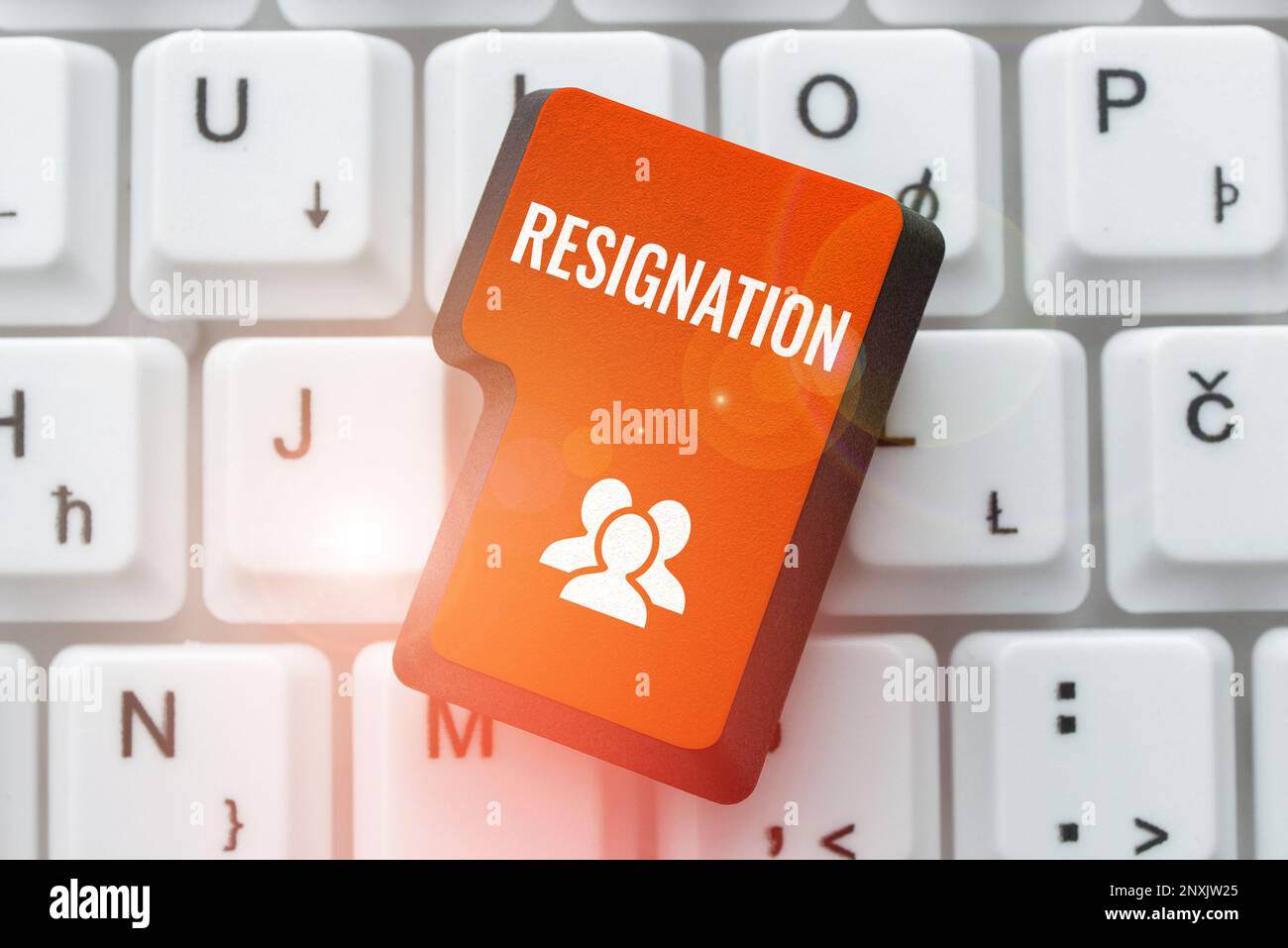 Text caption presenting Resignation. Internet Concept act of giving up ...