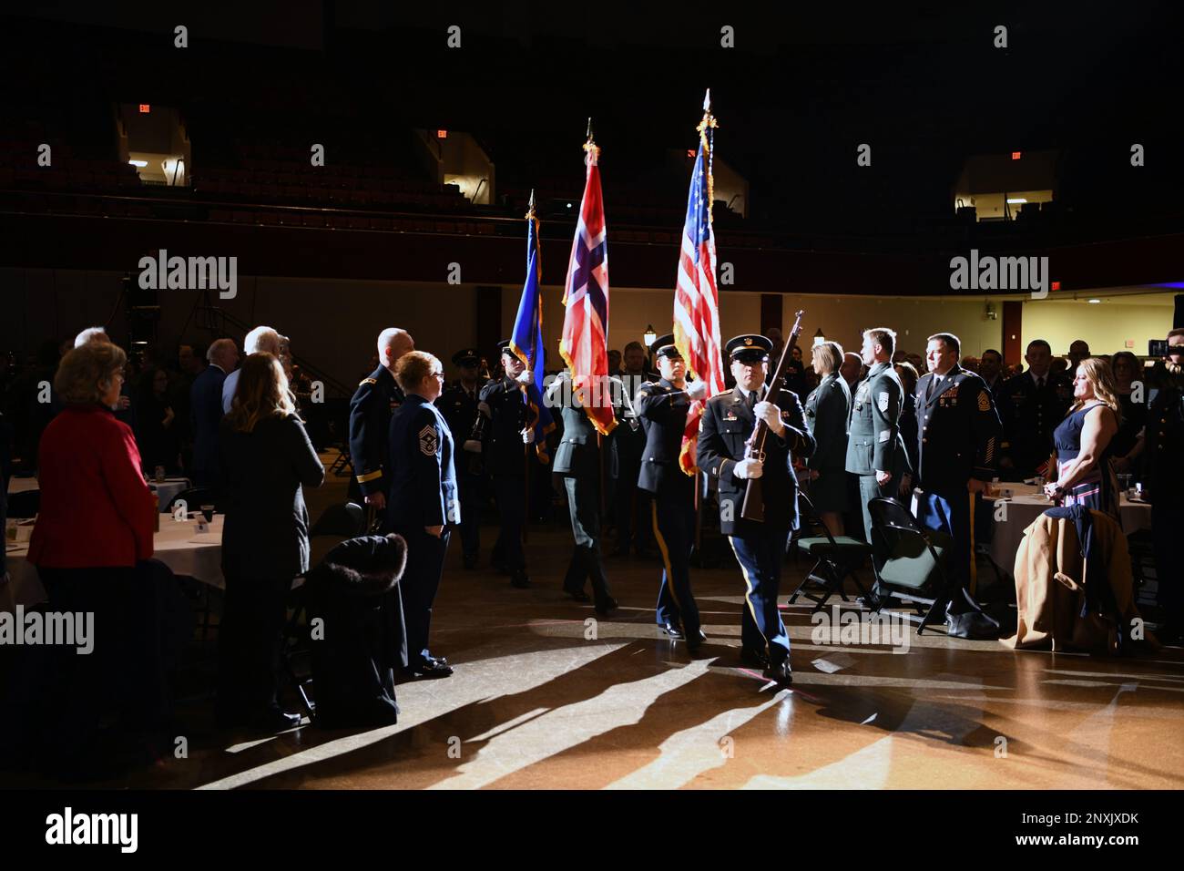 The color guard detail enters during the official entrance ceremony at ...