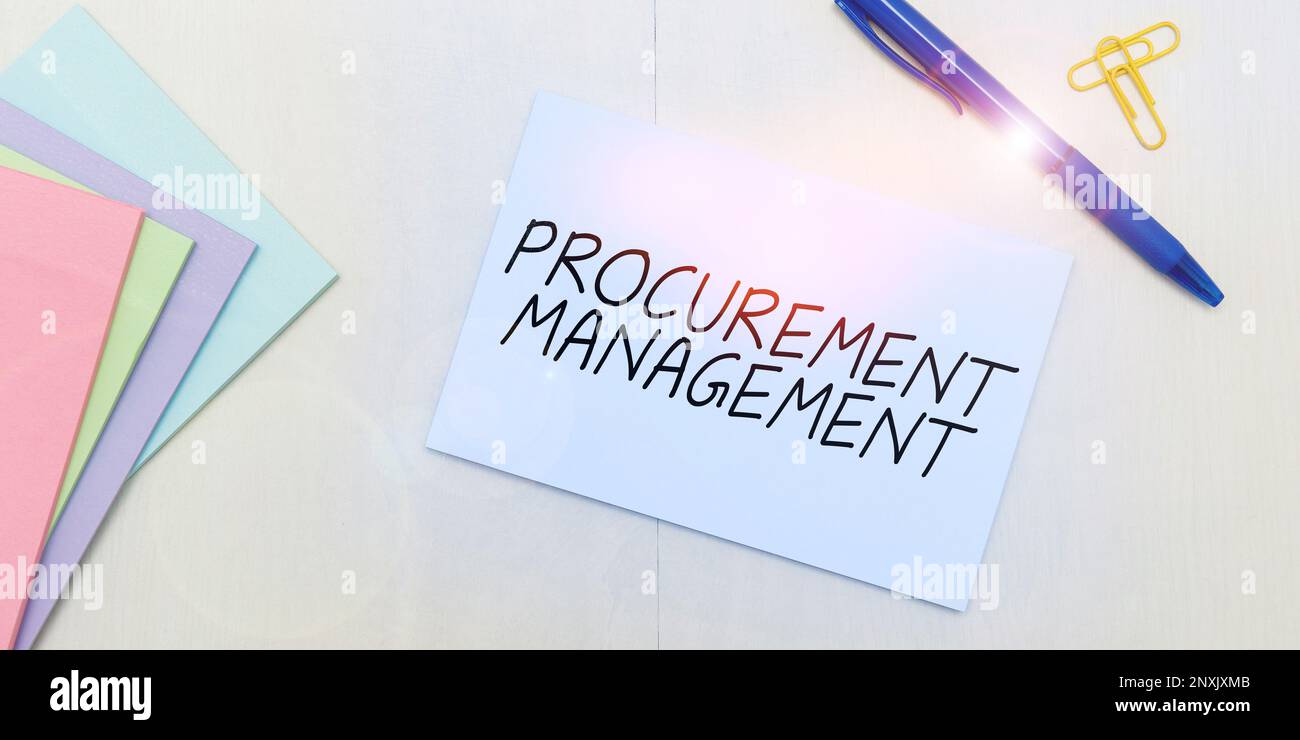 Sign displaying Procurement Management. Conceptual photo buying Goods ...