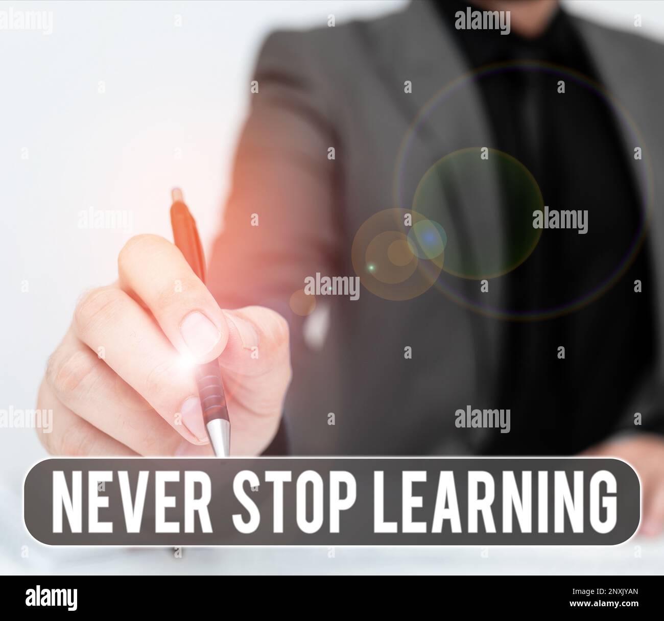 Text sign showing Never Stop Learning. Concept meaning Continue to ...