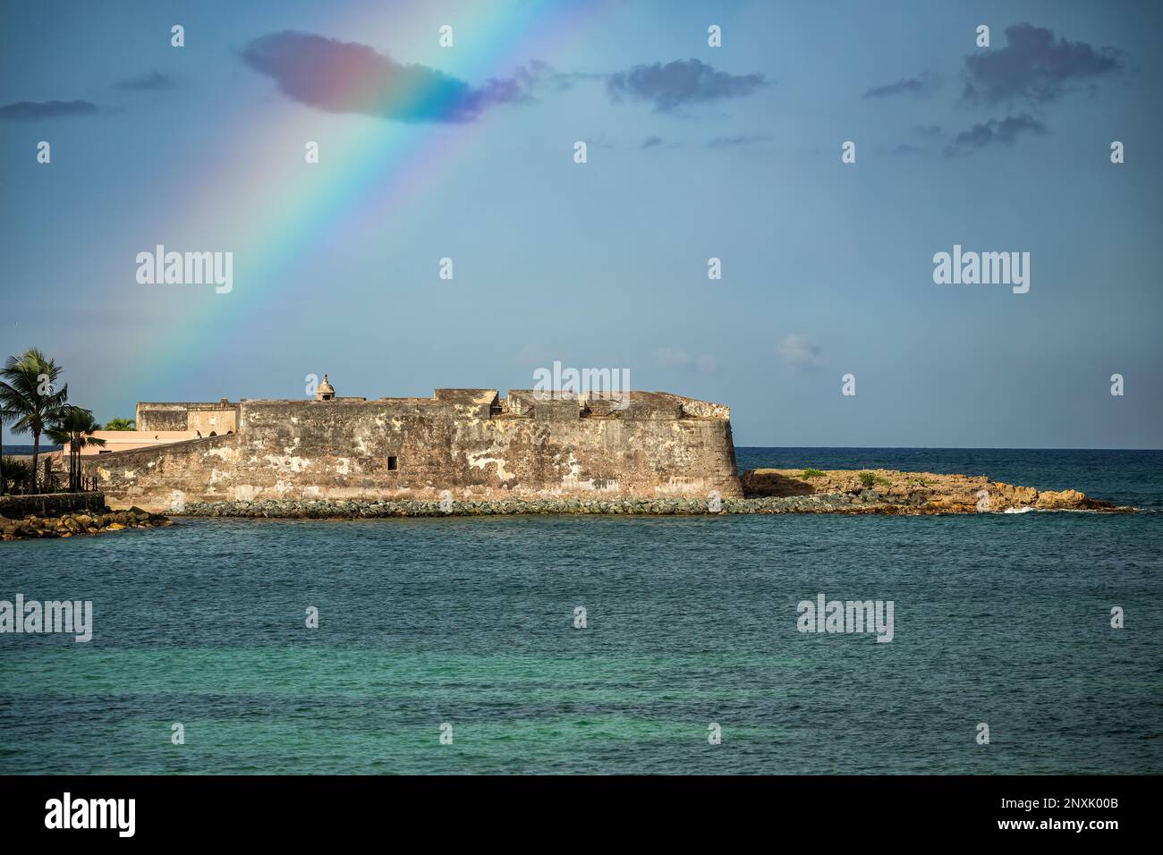 Rainbow over San Geronimo de Boqueron Castle and Condado Lagoon, San ...