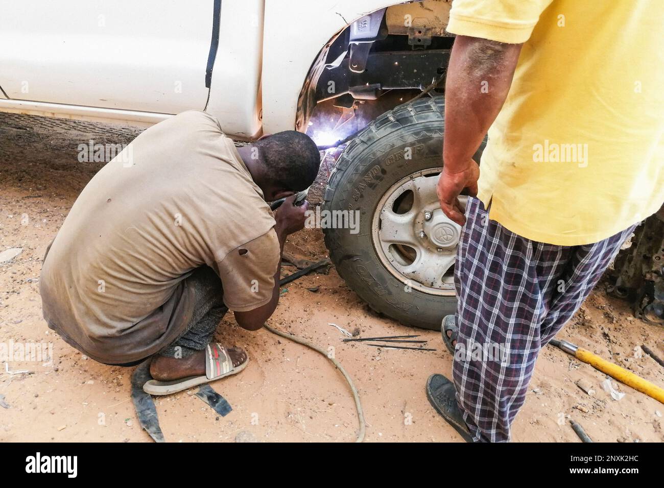 Mauritania, Aleg, local blacksmith Stock Photo - Alamy
