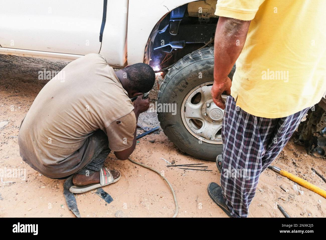 Mauritania, Aleg, local blacksmith Stock Photo - Alamy