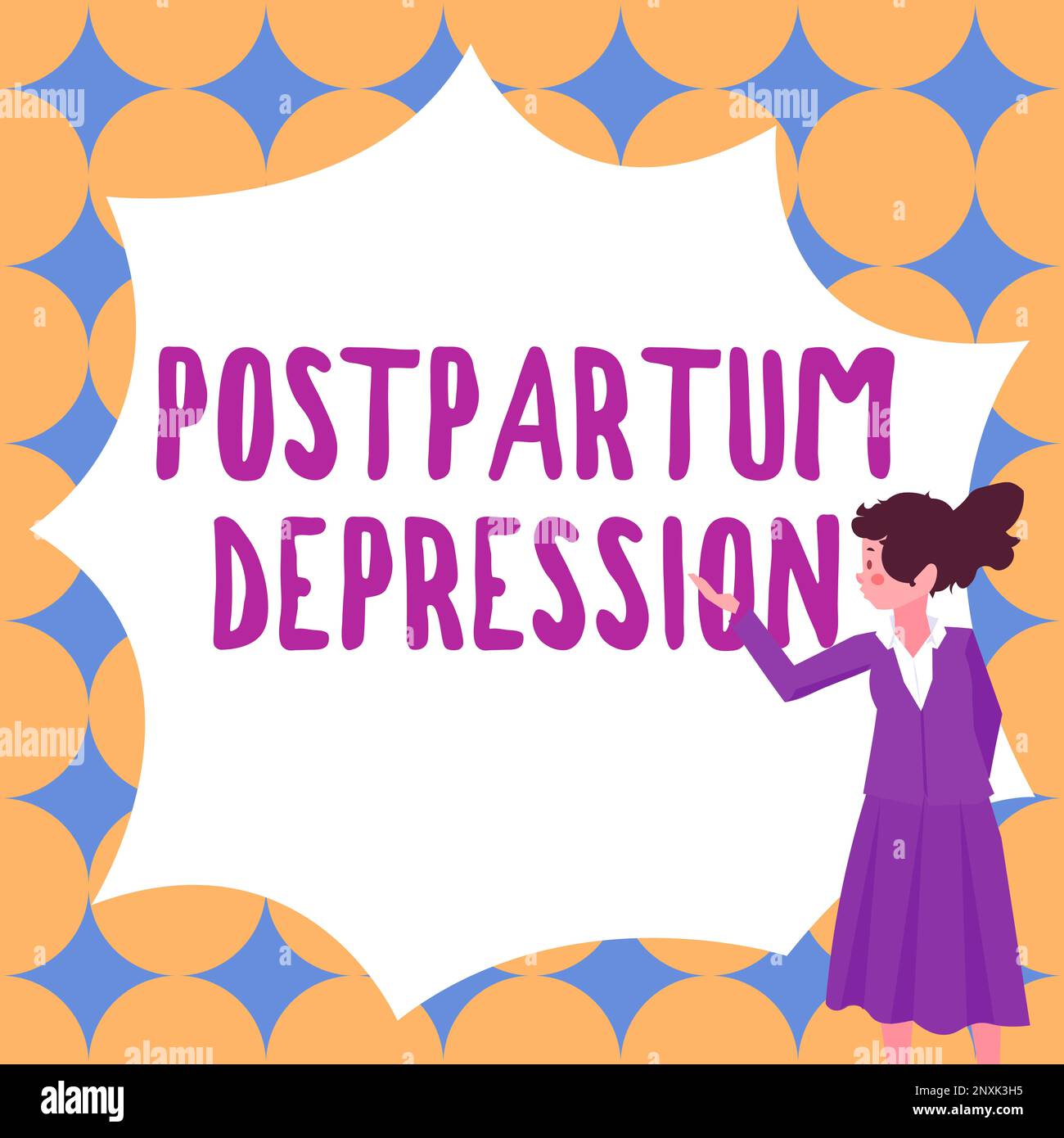 Sign displaying Postpartum Depression. Word Written on a mood disorder ...