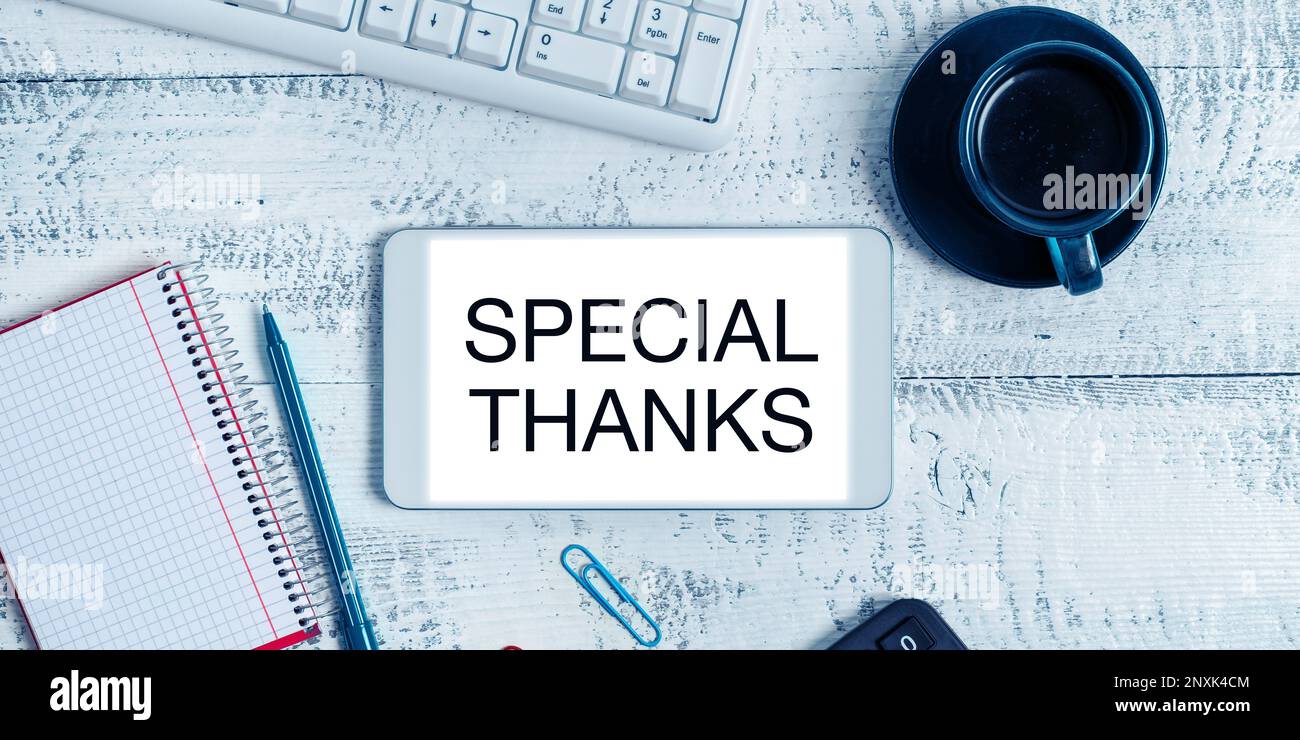 Conceptual display Special Thanks. Conceptual photo expression of appreciation or gratitude or ...