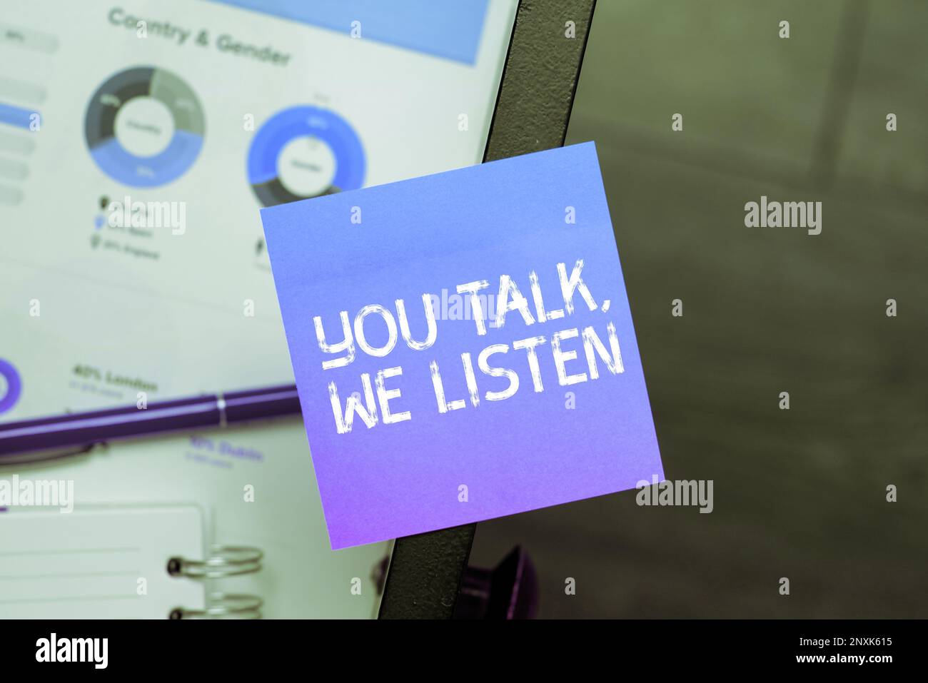 Conceptual display You Talk, We Listen. Conceptual photo Two Way ...