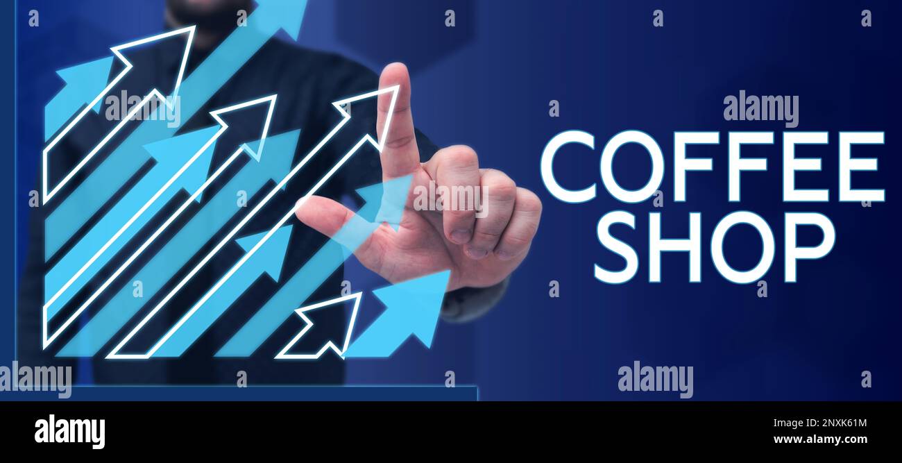 Writing displaying text Coffee Shop. Business idea small informal ...