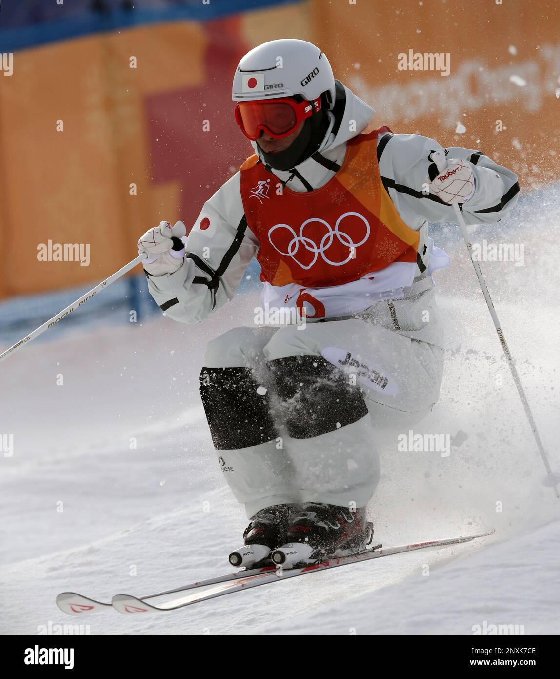 Japan's Ikuma Horishima runs during the men's Moguls qualification of ...