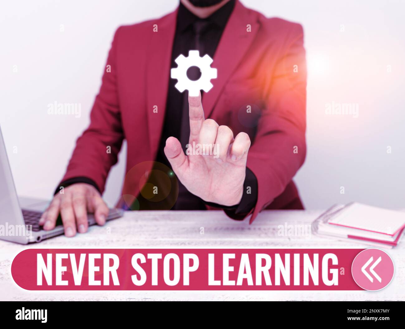 Conceptual display Never Stop Learning. Word for Continue to Improve ...