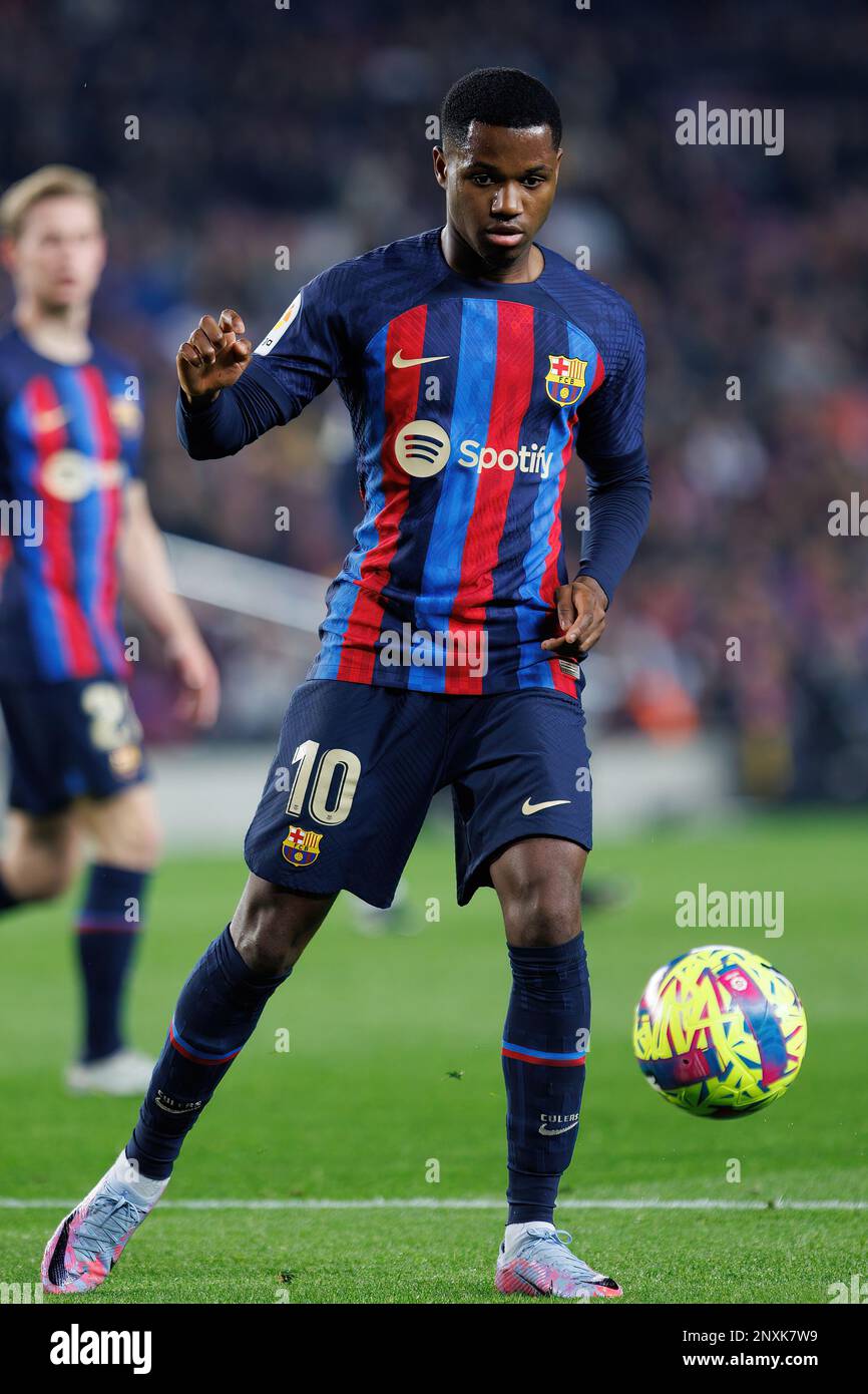 BARCELONA - FEB 19: Ansu Fati in action during the LaLiga match between ...