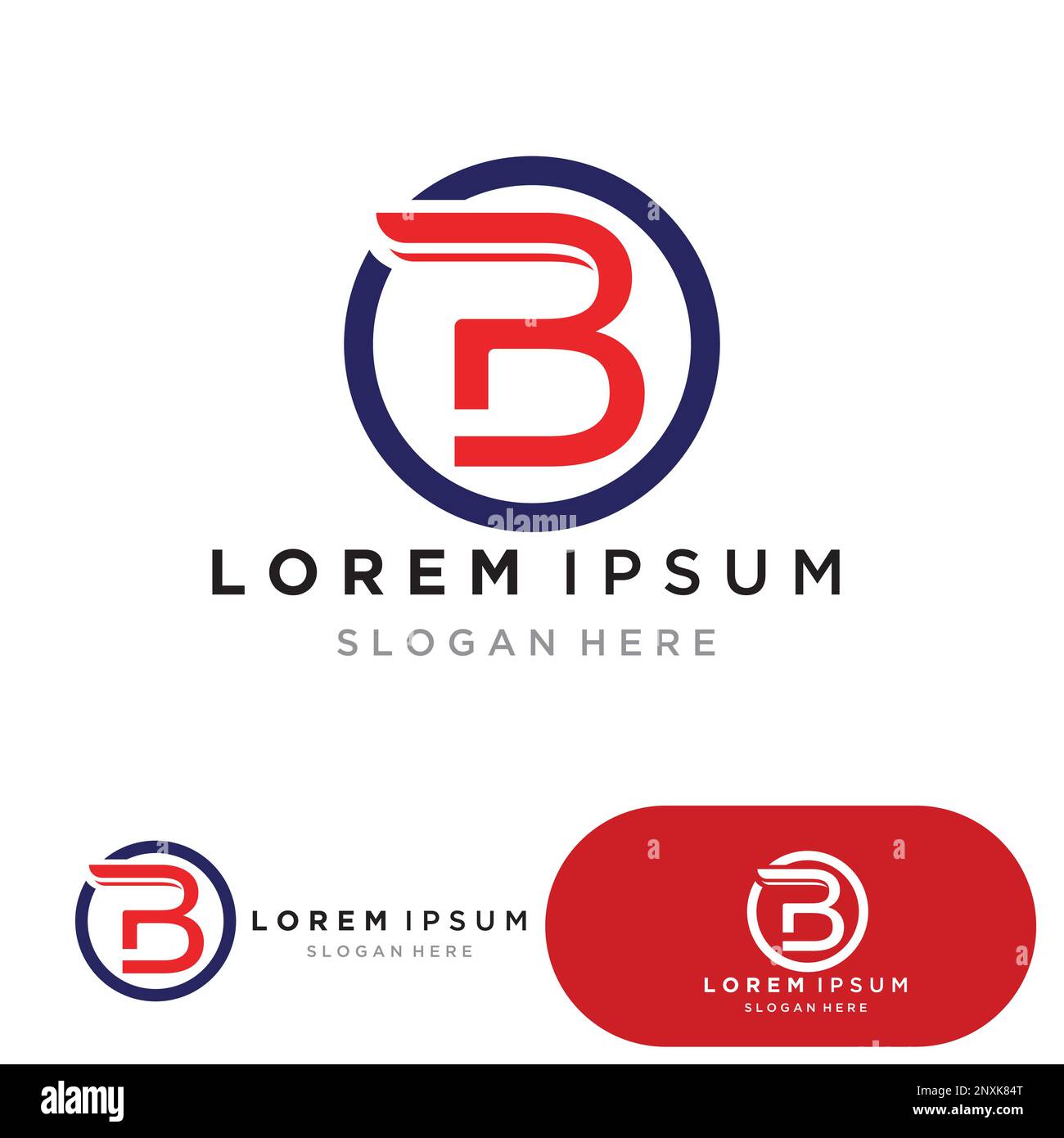 Abstract letter b logo vector. B logo symbol icon design template Stock ...