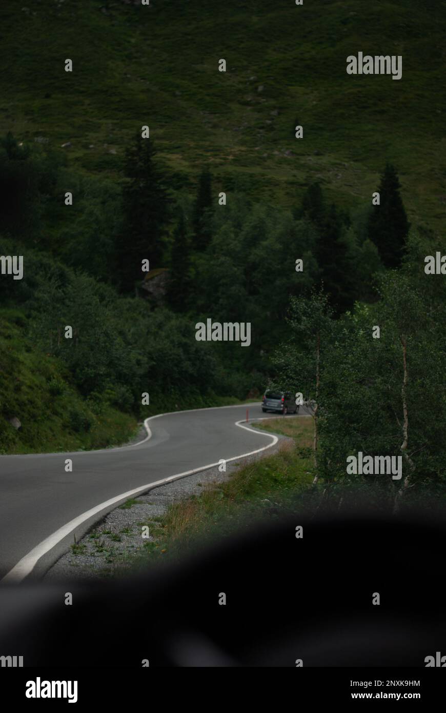 View from car on alps hi-res stock photography and images - Alamy