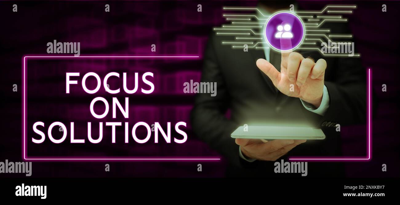 Conceptual caption Focus On Solutions. Word Written on powerful ... Conceptual caption Focus On Solutions. Word Written on powerful ...