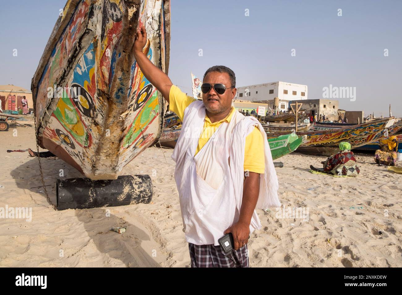 Mauritania, Nouakchott, fish market on the shores of the Atlantic ocean ...